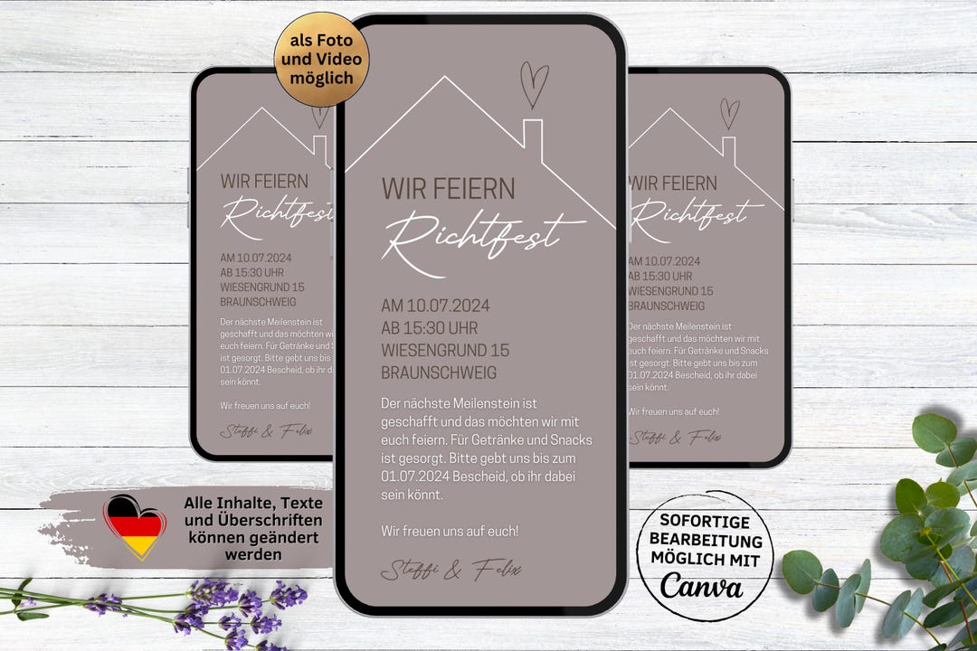 Invitation to the Topping-out Ceremony Roof With Heart Chimney ...