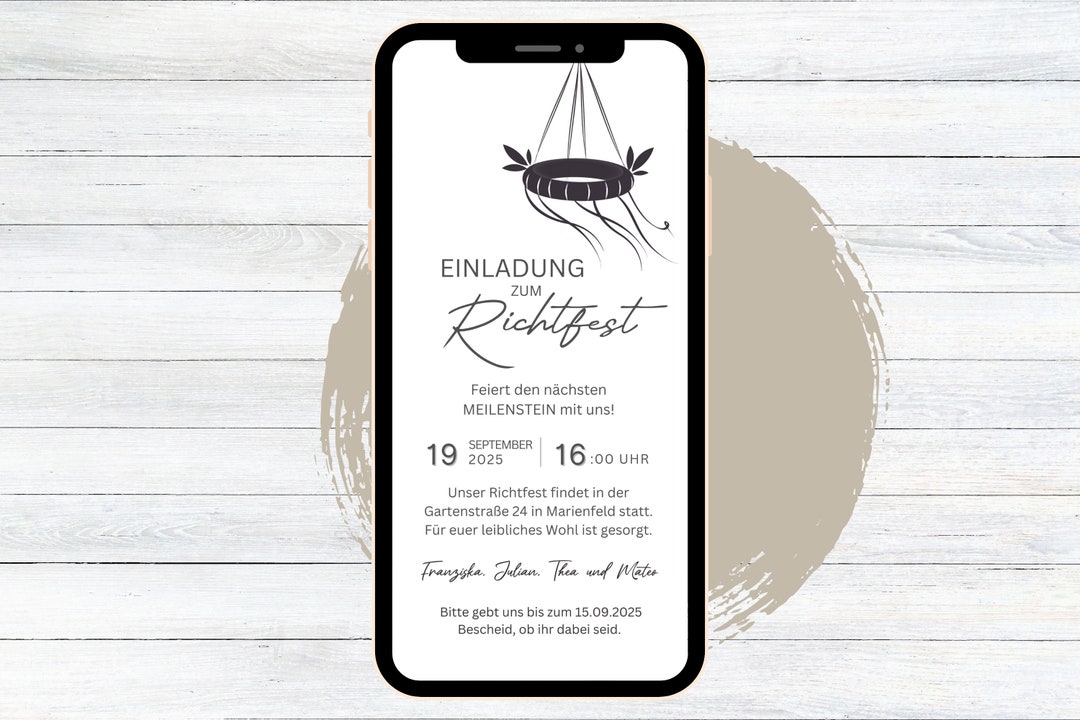 Digital Ecard Invitation to the Topping-out Ceremony With Topping-out ...