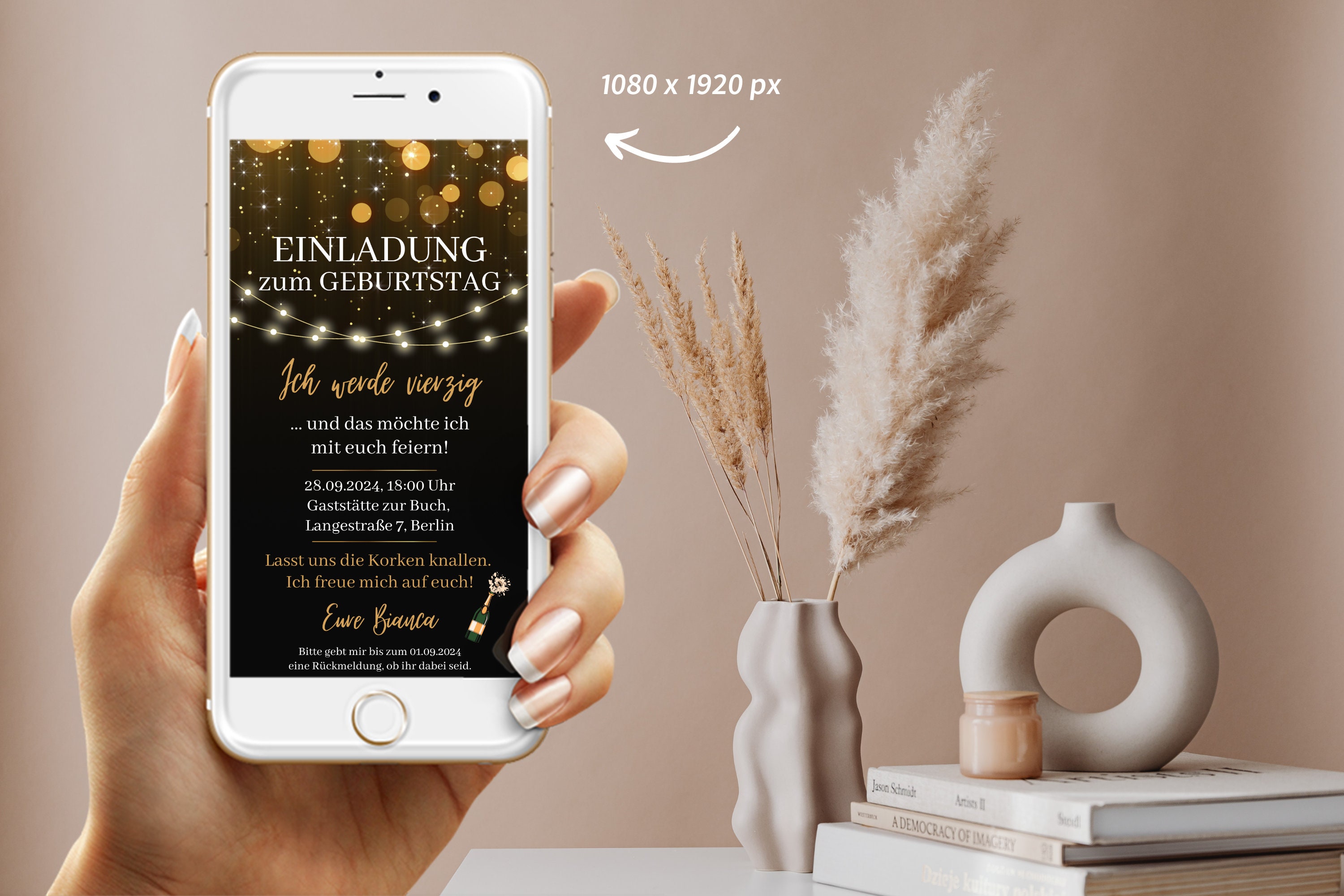 Digital Birthday Invitation, Ecard to Send via Whatsapp, Milestone ...