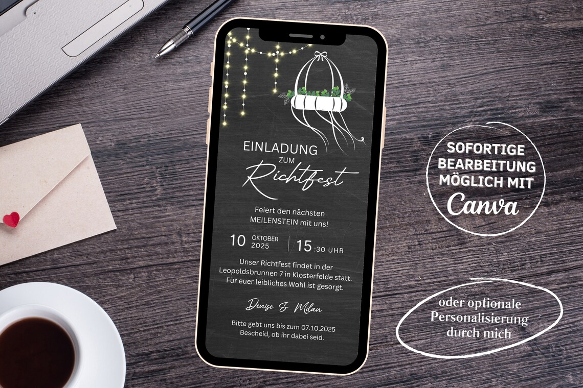 Invitation to the Topping-out Ceremony Table of Lights - Etsy