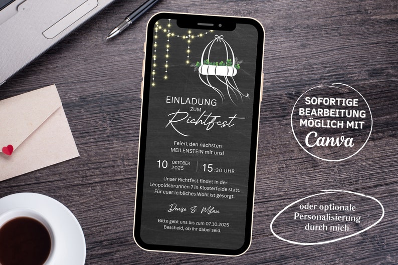 Invitation to the Topping-out Ceremony Table of Lights - Etsy