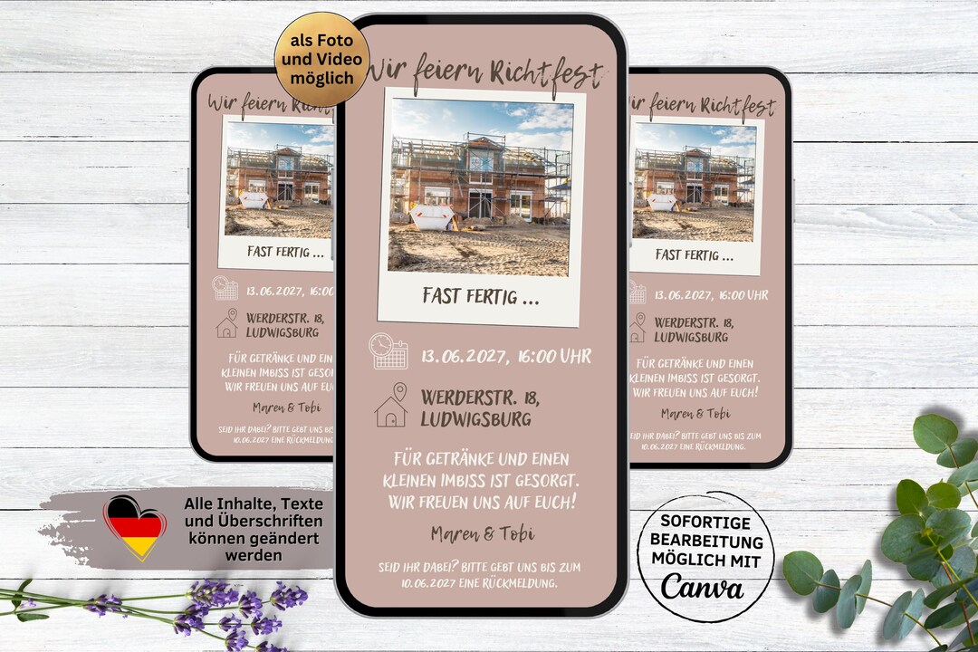 Invitation to the Topping-out Ceremony With Photo | Digital Topping-out ...