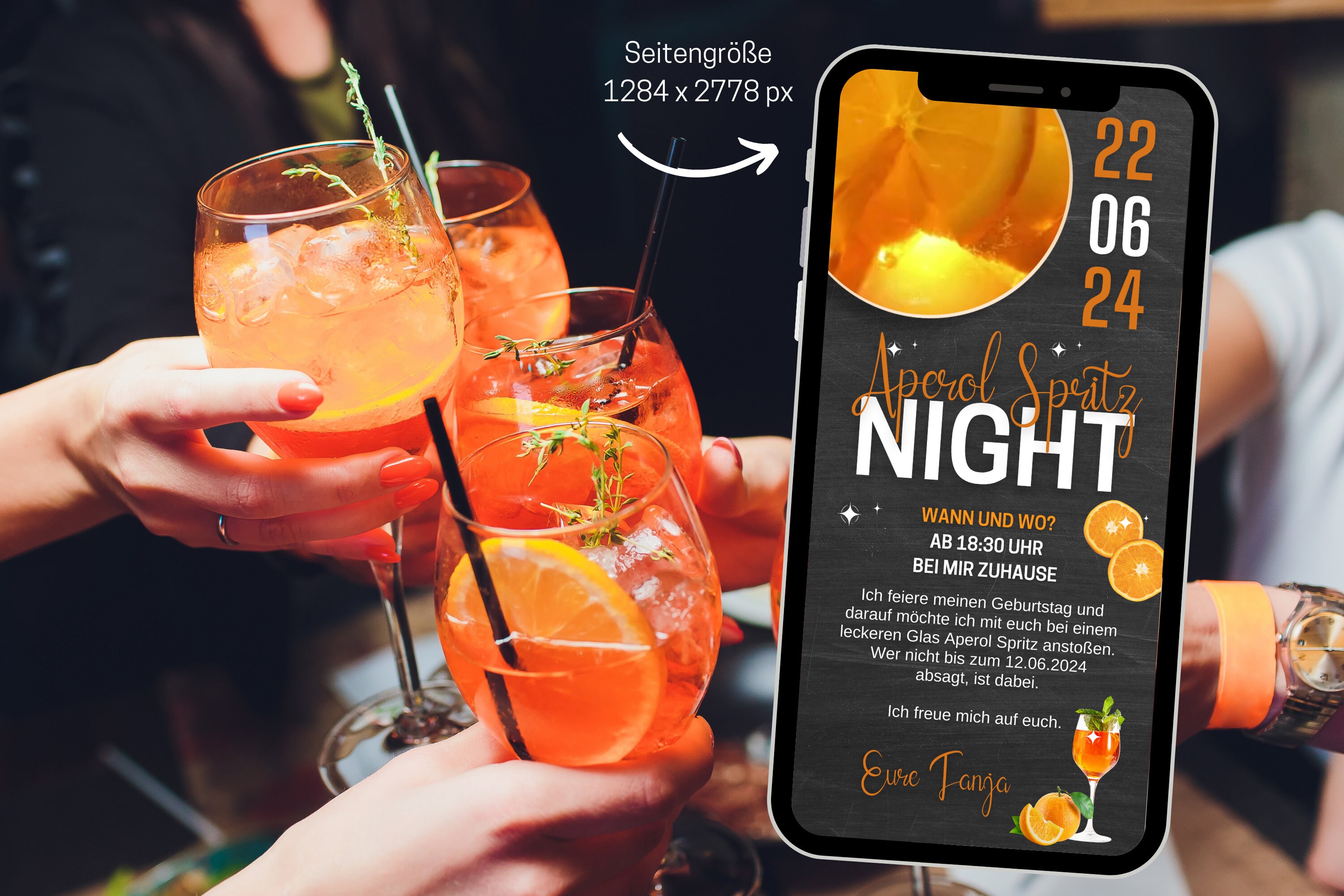 Ecard Digital Aperol Spritz Party Invitation, Personalized Birthday ...