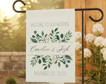Custom Rustic Wedding Flag. Customized Names and Dates Flag. Minimalist ...