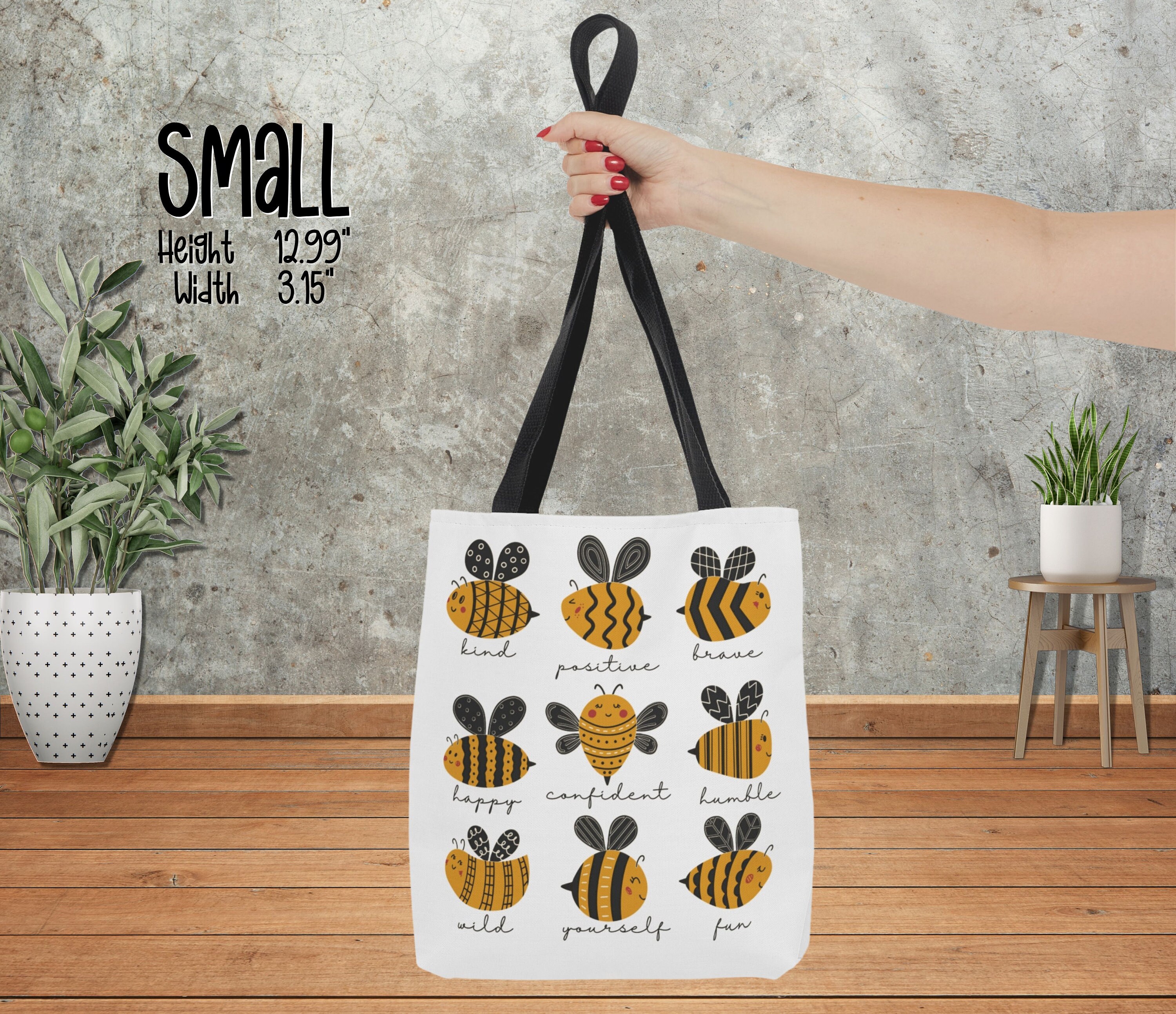 Inspirational Bee Positivity Tote Bag. Bee Lover Gift. Cute Bag for ...
