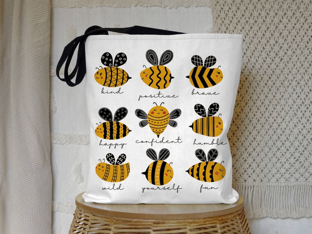 Inspirational Bee Positivity Tote Bag. Bee Lover Gift. Cute Bag for ...