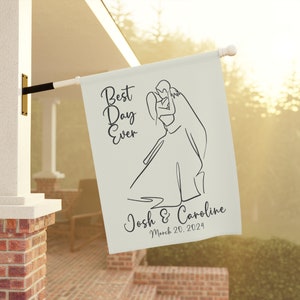 Custom Best Day Ever Wedding Flag. Customized Names and Dates Flag ...