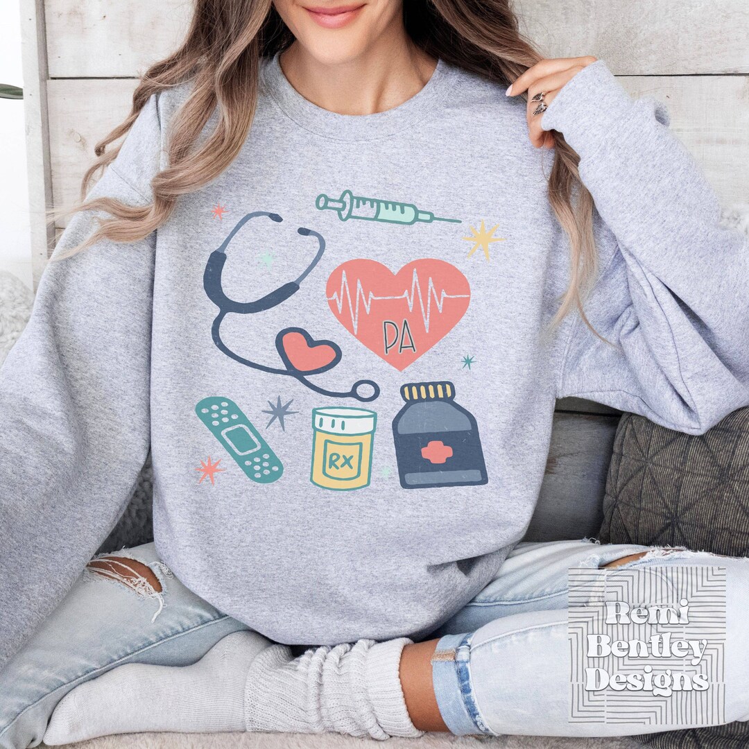 Physician Assistant Pastel Collage Sweatshirt. Pediatric PA Shirt ...