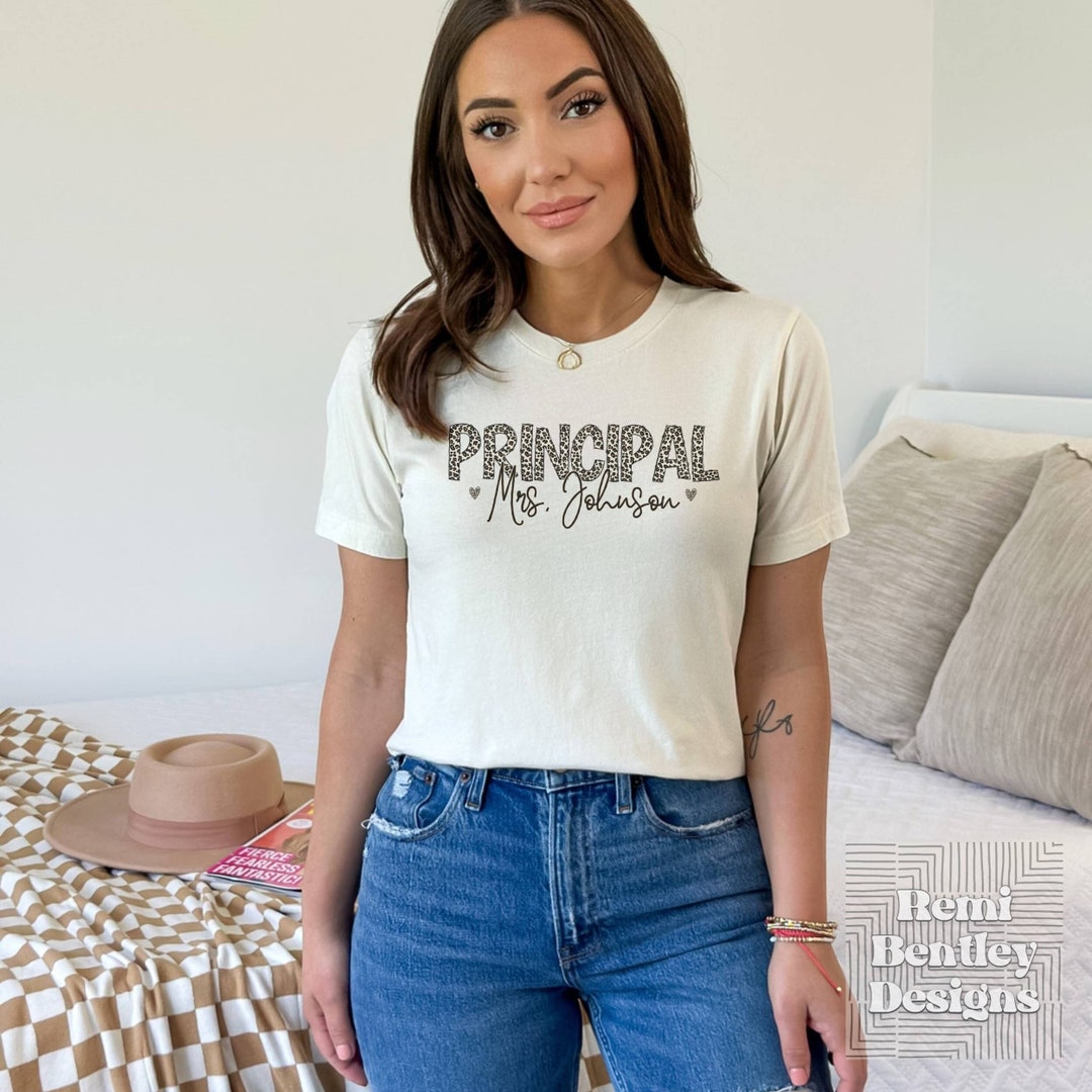 Personalized Animal Print Principal Shirt, Custom School Principal ...