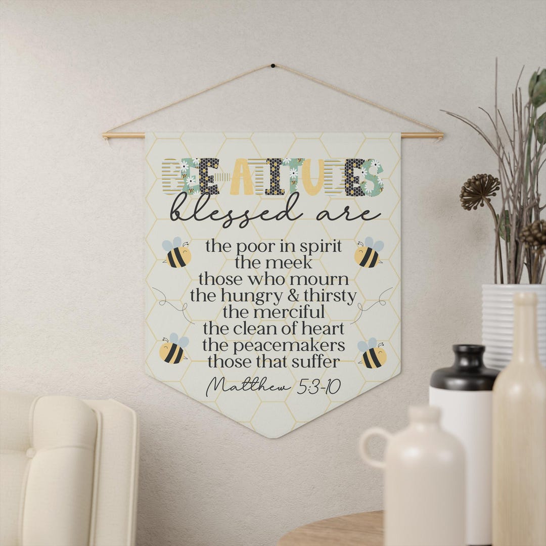 Bible Verse Wall Decor, Beatitudes Children's Ministry Decor, Sunday ...
