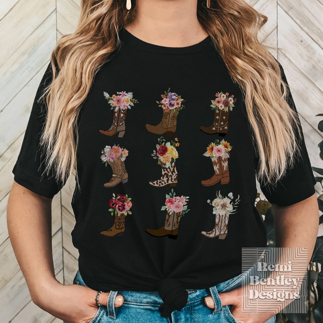 Cute Cowgirl Boots Shirt. Country Concert Tee. Western Graphic Tee for ...