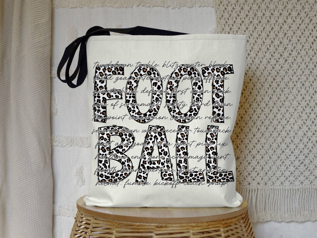 Cute Football Tote Bag. Football Mom Bag. Women's Animal Print Football ...