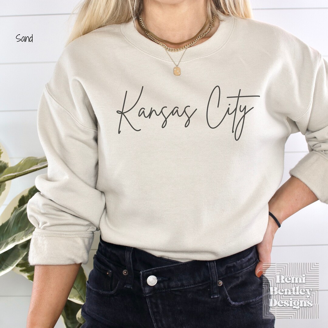 Kansas City Women's Script Crewneck Sweatshirt. KC Shirt. Kansas City ...