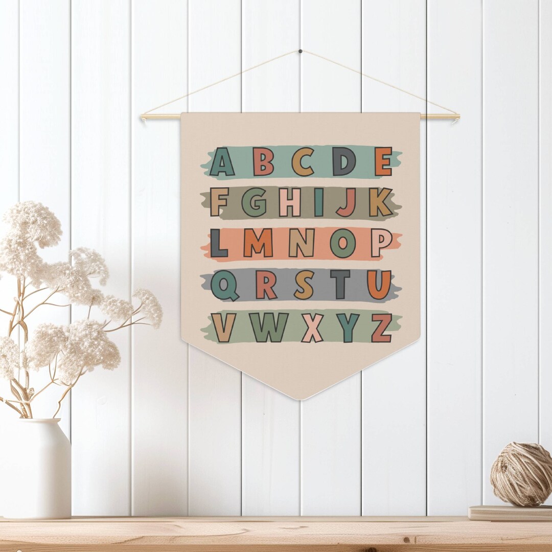 Alphabet Classroom Pennant Flag, ABC Elementary School Classroom Decor ...
