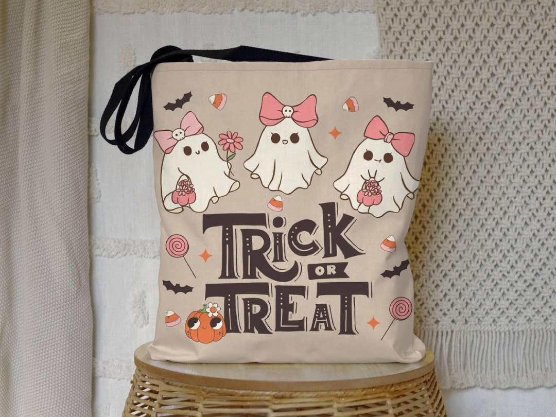 Cute Halloween Tote Bag, Happy Halloween Coquette Trick or Treat ...