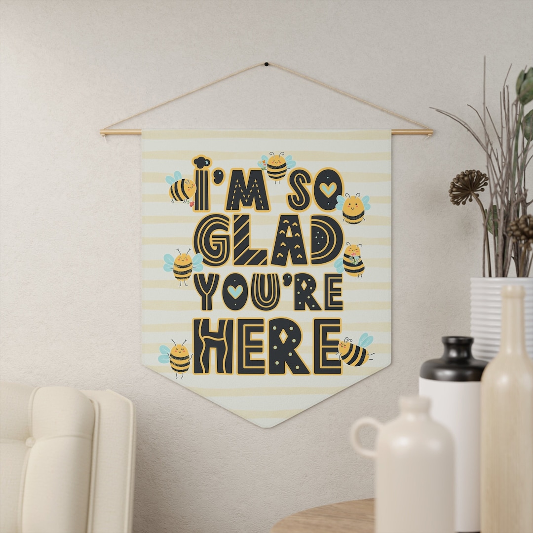 Cute Bee Classroom Wall Decor, Positivity Wall Pennant Flag ...