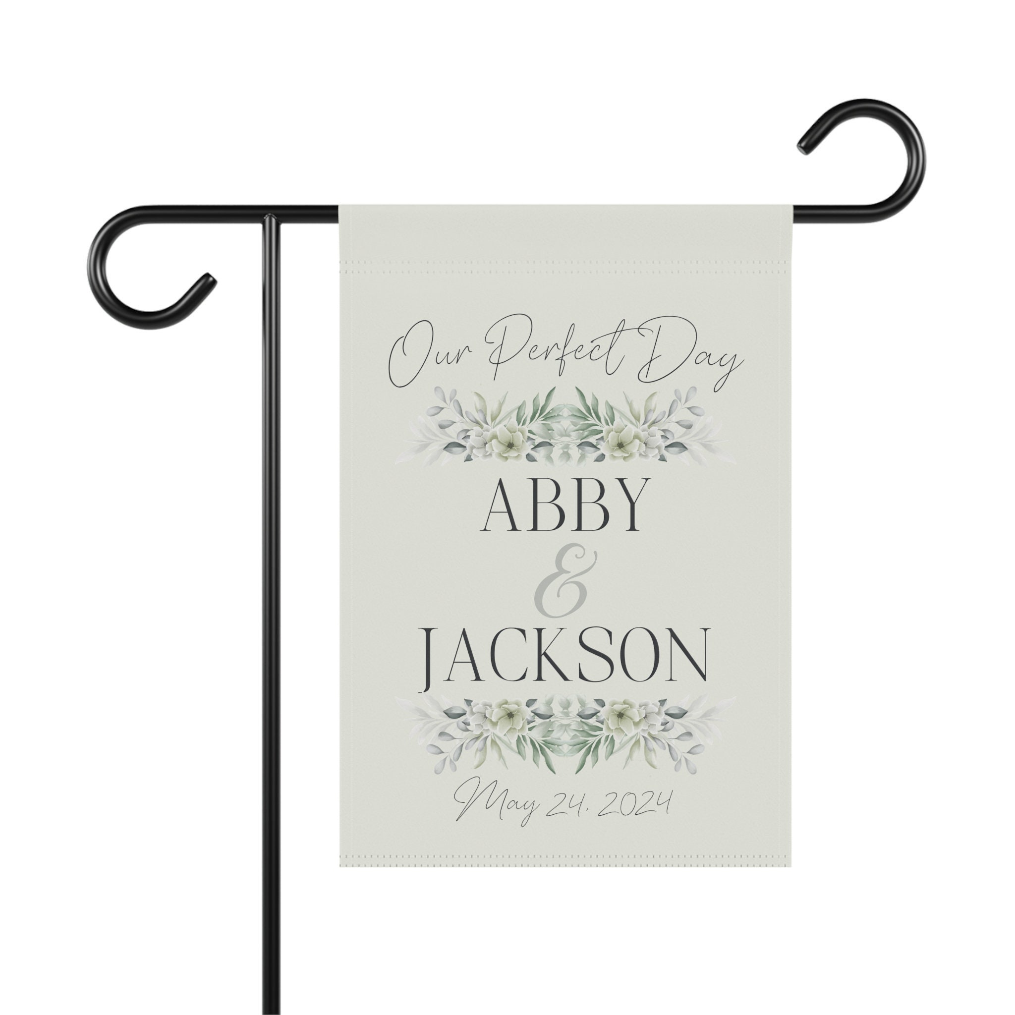 Custom Our Perfect Day Wedding Flag. Customized Names and Dates Wedding ...