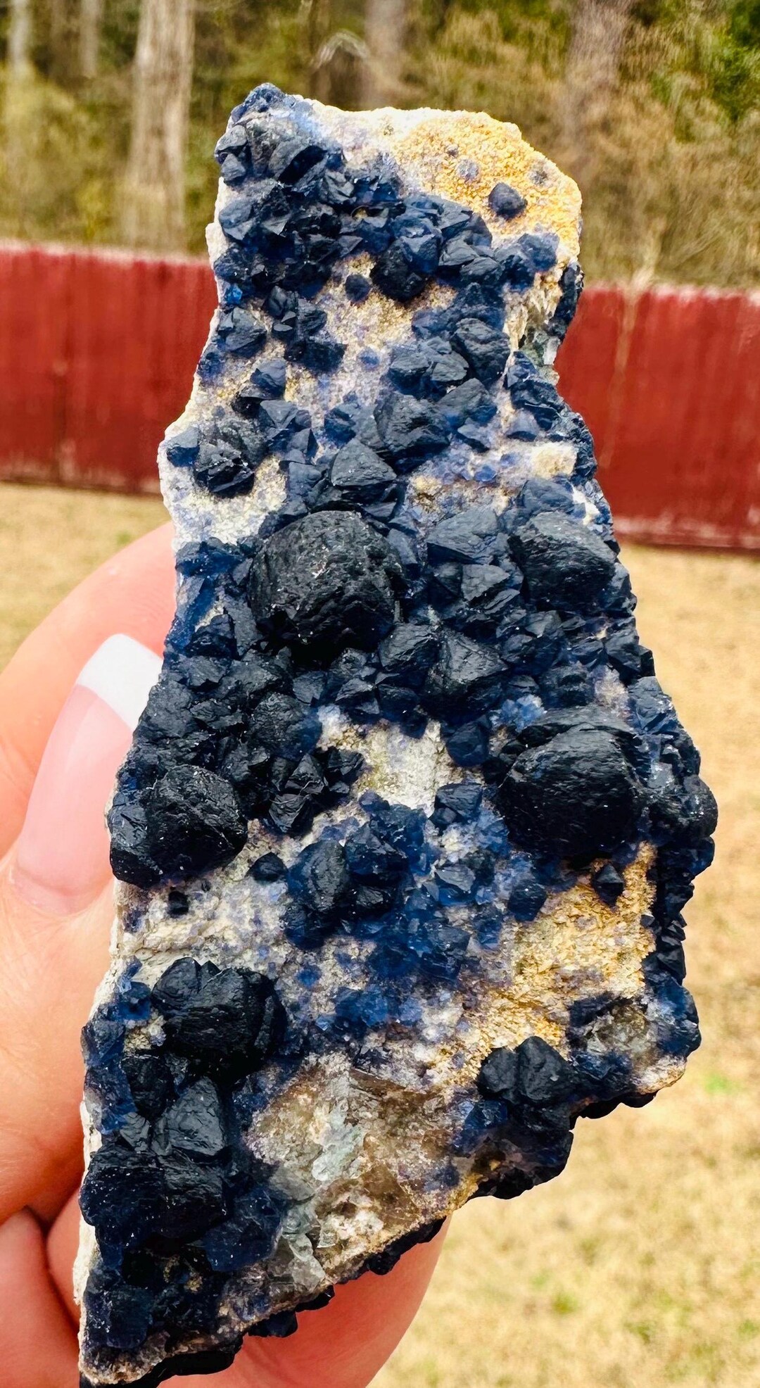 100 Grams Rare Deep Blue Blueberry Fluorite on Matrix From Inner ...