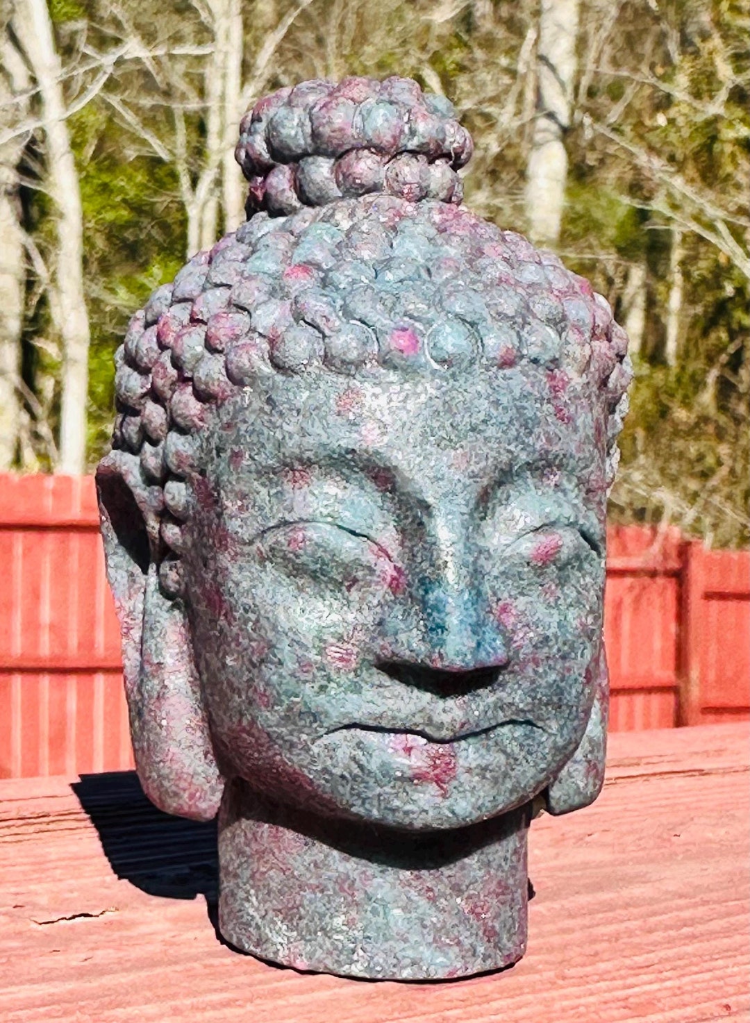 341 Grams Ruby and Kyanite Buddha Head Carving From India - Etsy