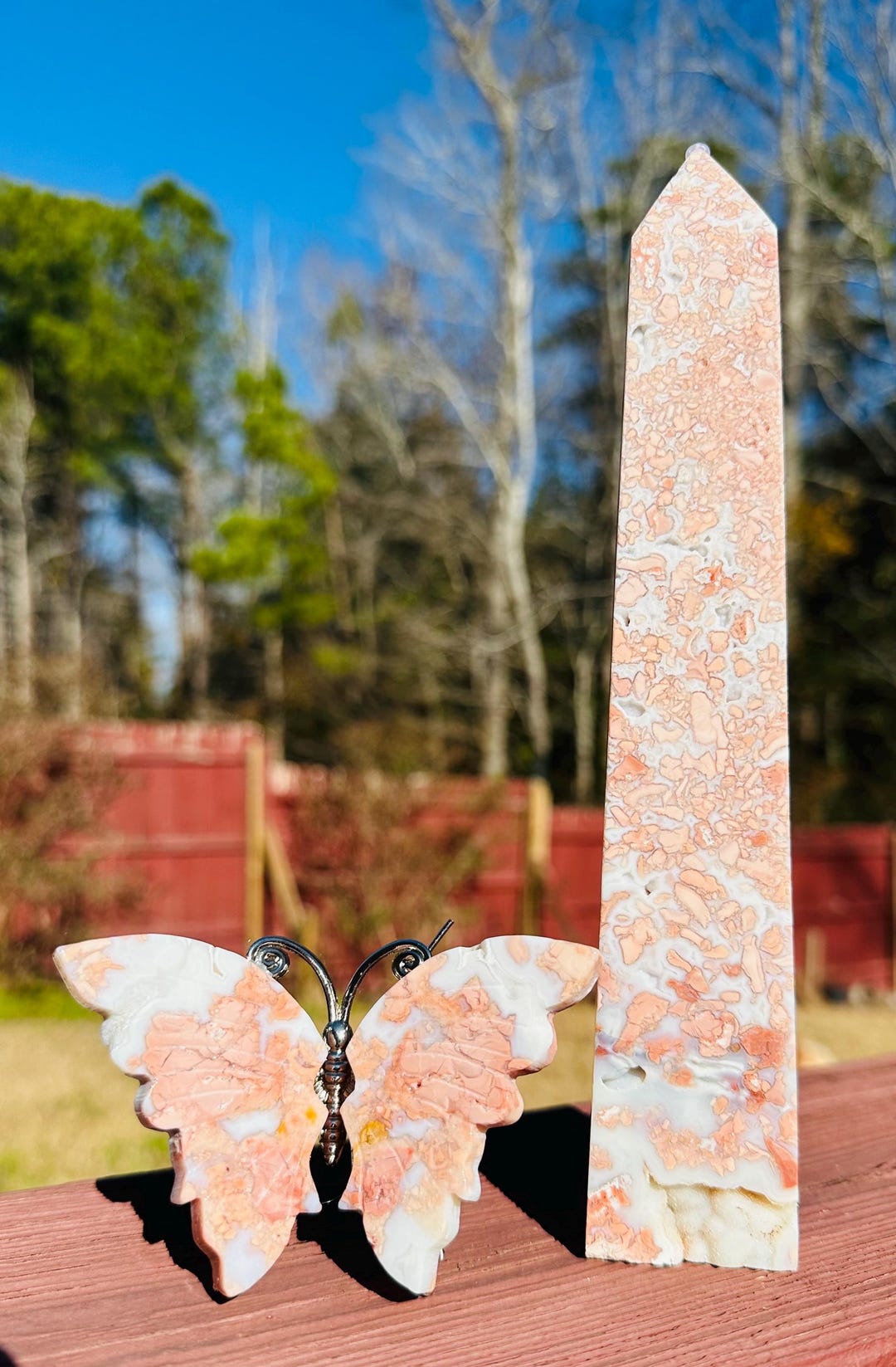 Petal Agate AKA Cotton Candy Butterfly & Tower Set — Drusy‑kissed ...