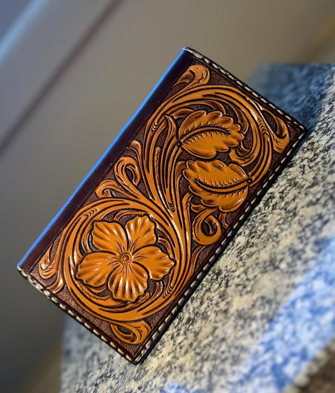 Handmade Genuine Leather Checkbook Cover - Etsy