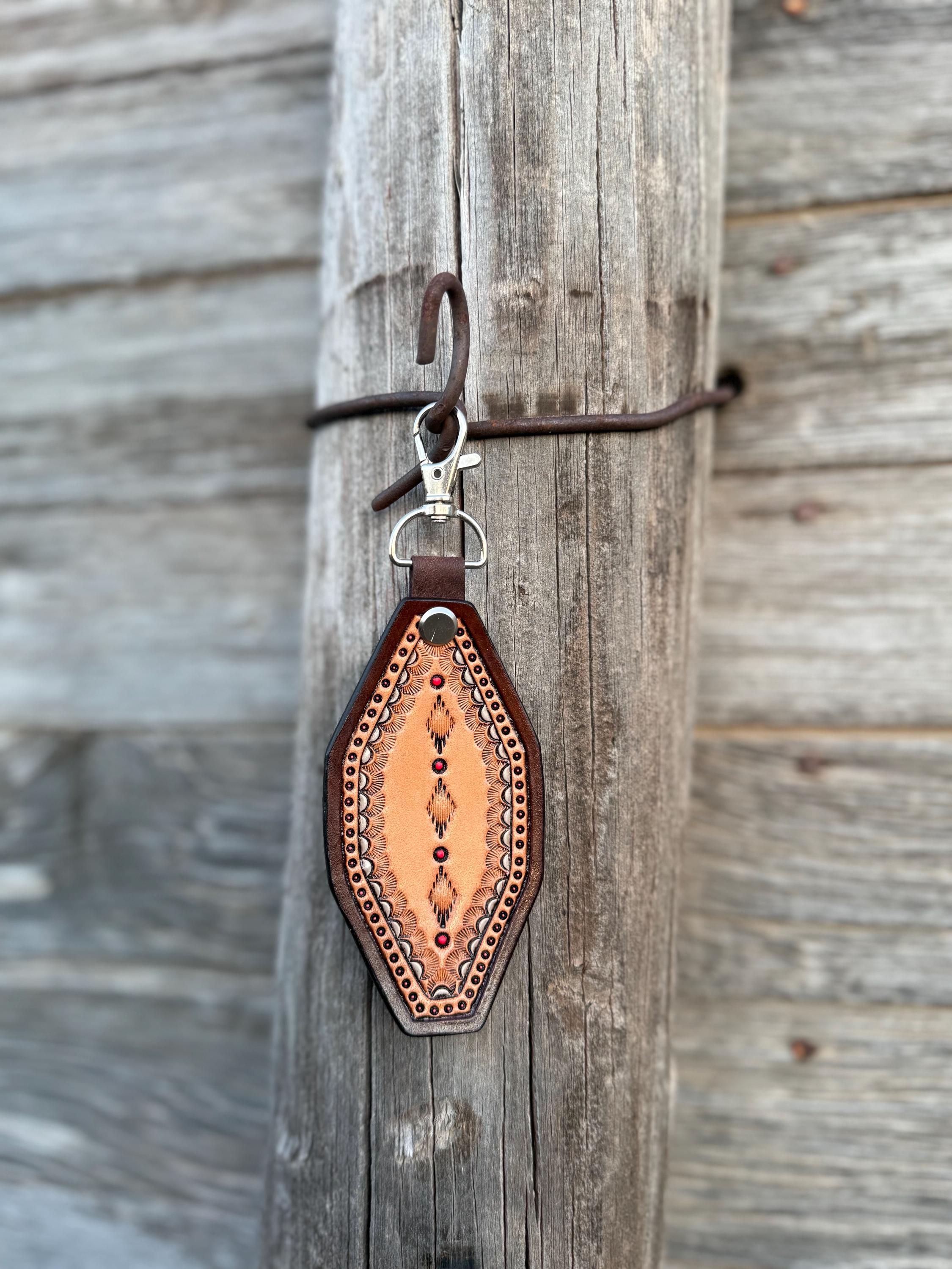 Hand Tooled Leather Keychains - Etsy