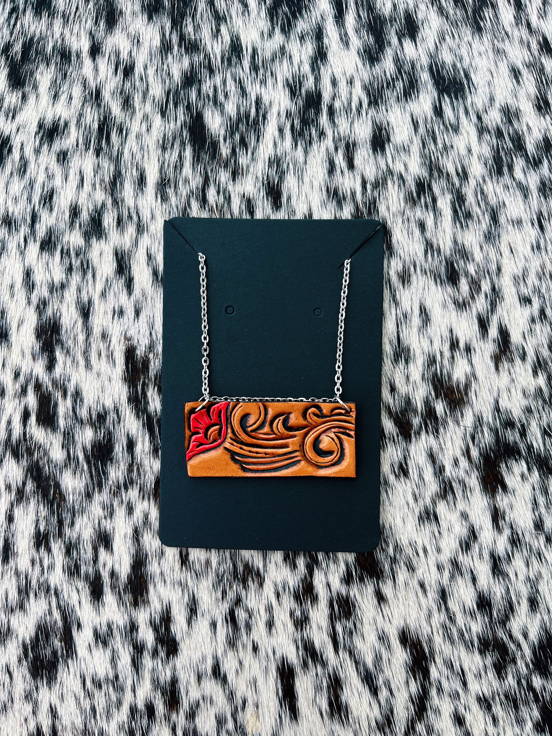 Handmade Leather Bar Necklaces - Etsy