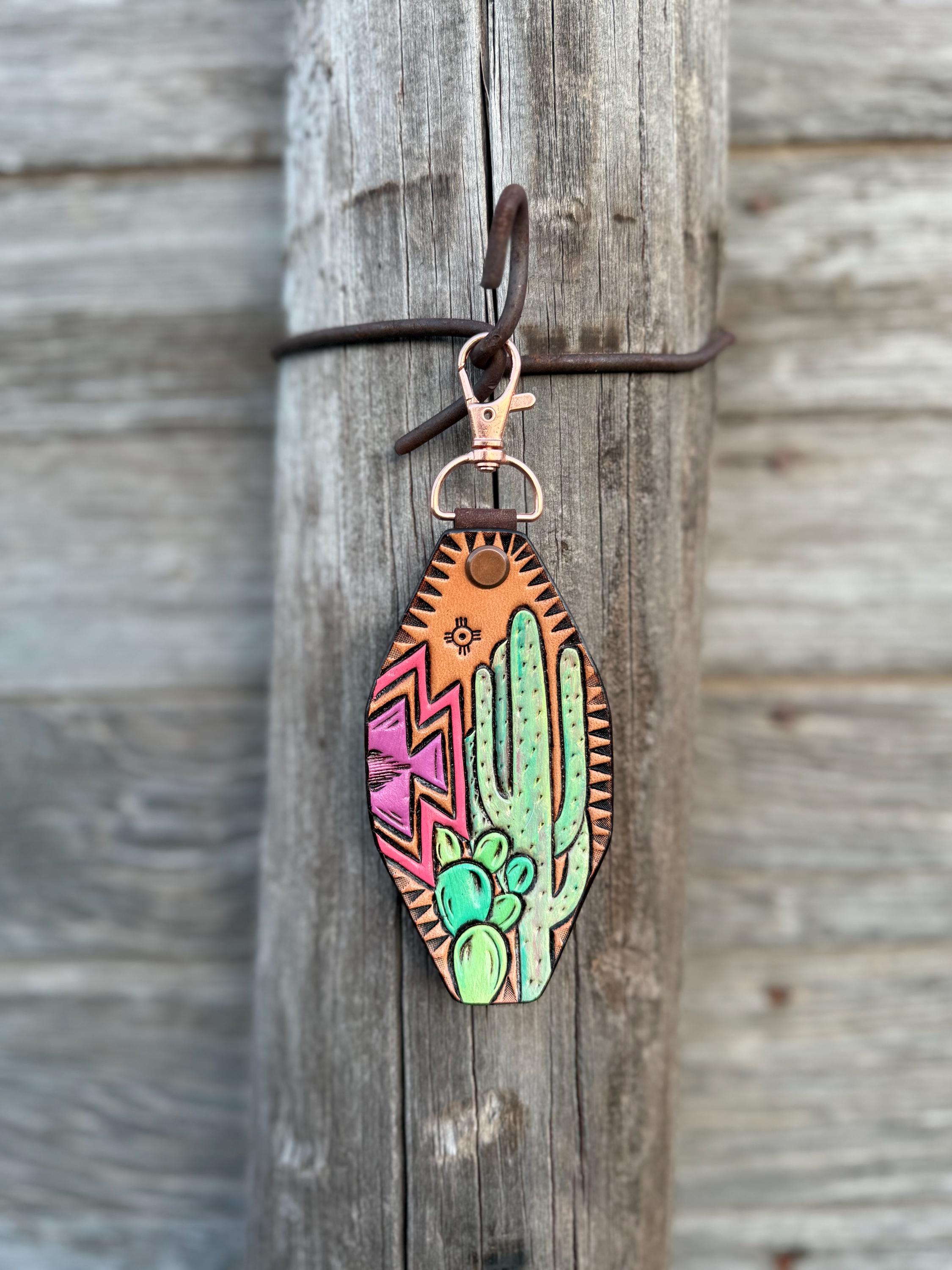 Hand Tooled Leather Keychains - Etsy