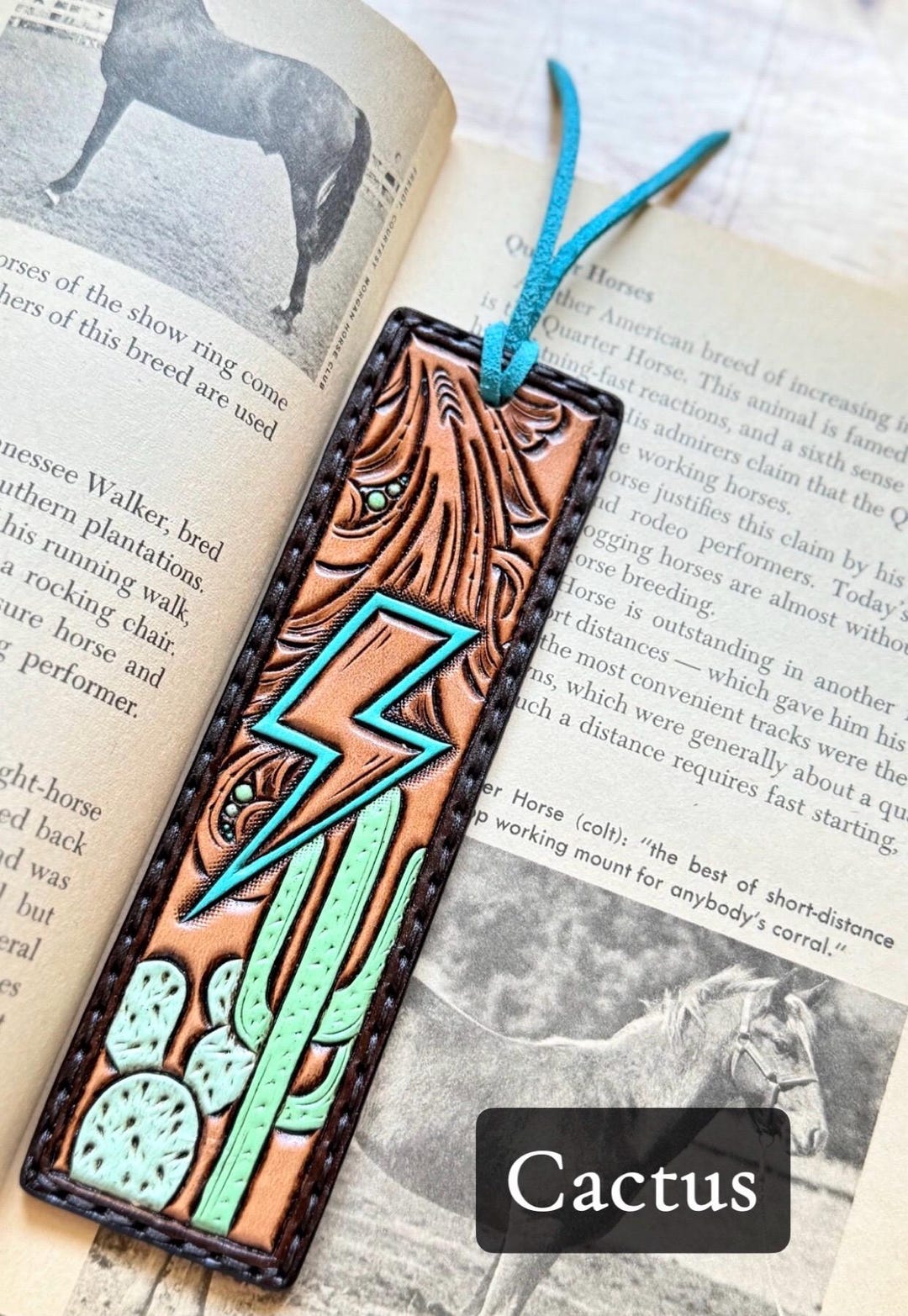 Hand Tooled Leather Bookmarks - Etsy