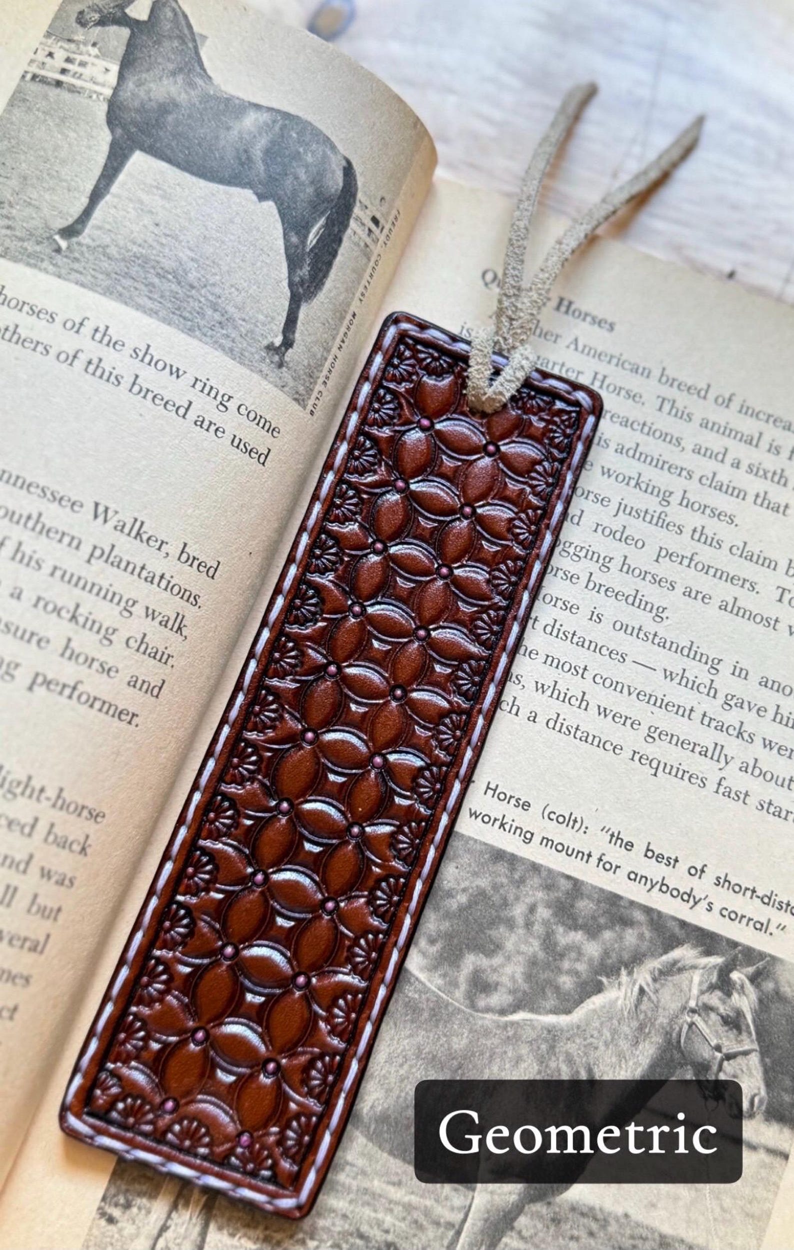 Hand Tooled Leather Bookmarks - Etsy