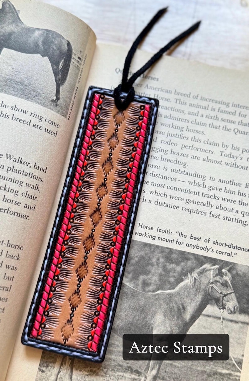 Hand Tooled Leather Bookmarks - Etsy