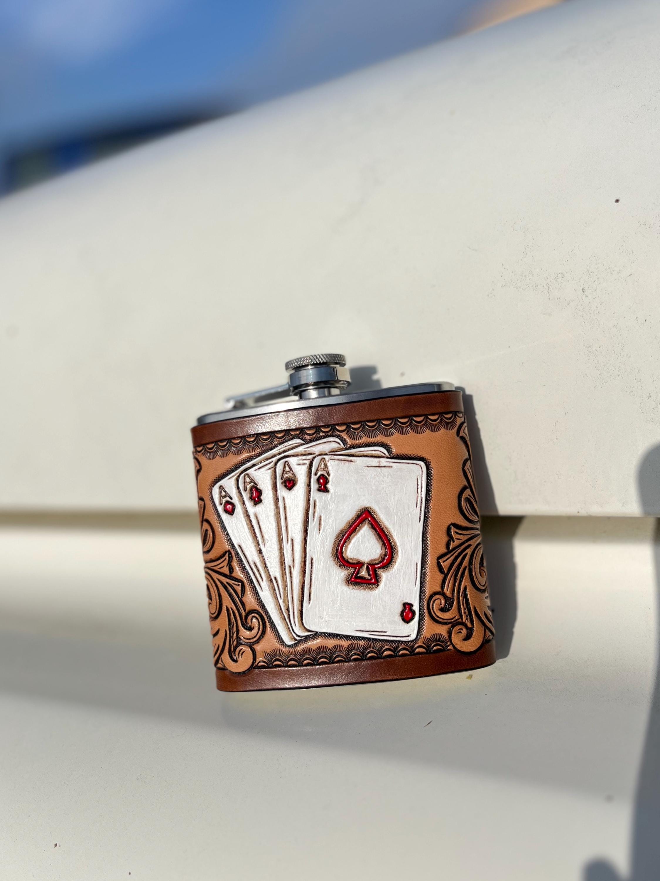 Genuine Tooled Leather Flasks - Etsy