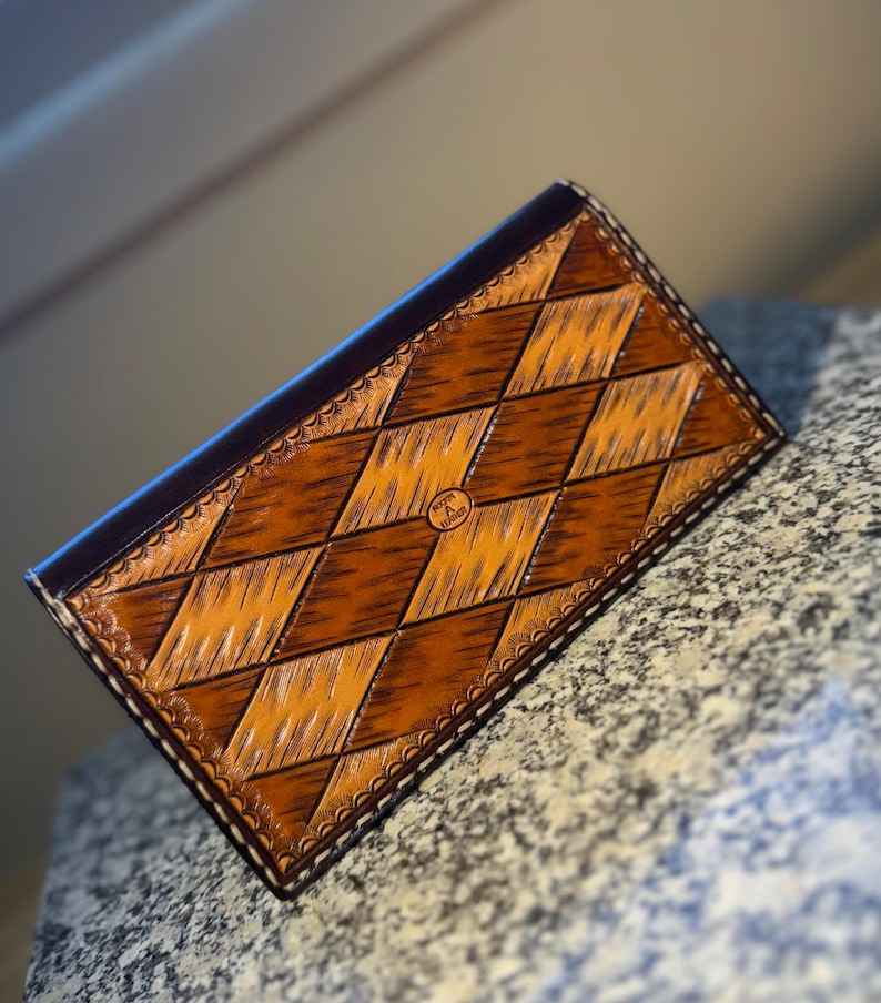 Handmade Genuine Leather Checkbook Cover - Etsy