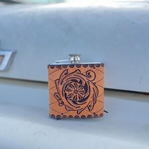 Genuine Tooled Leather Flasks - Etsy
