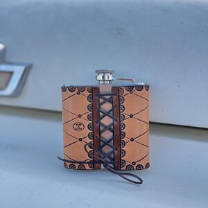 Genuine Tooled Leather Flasks - Etsy