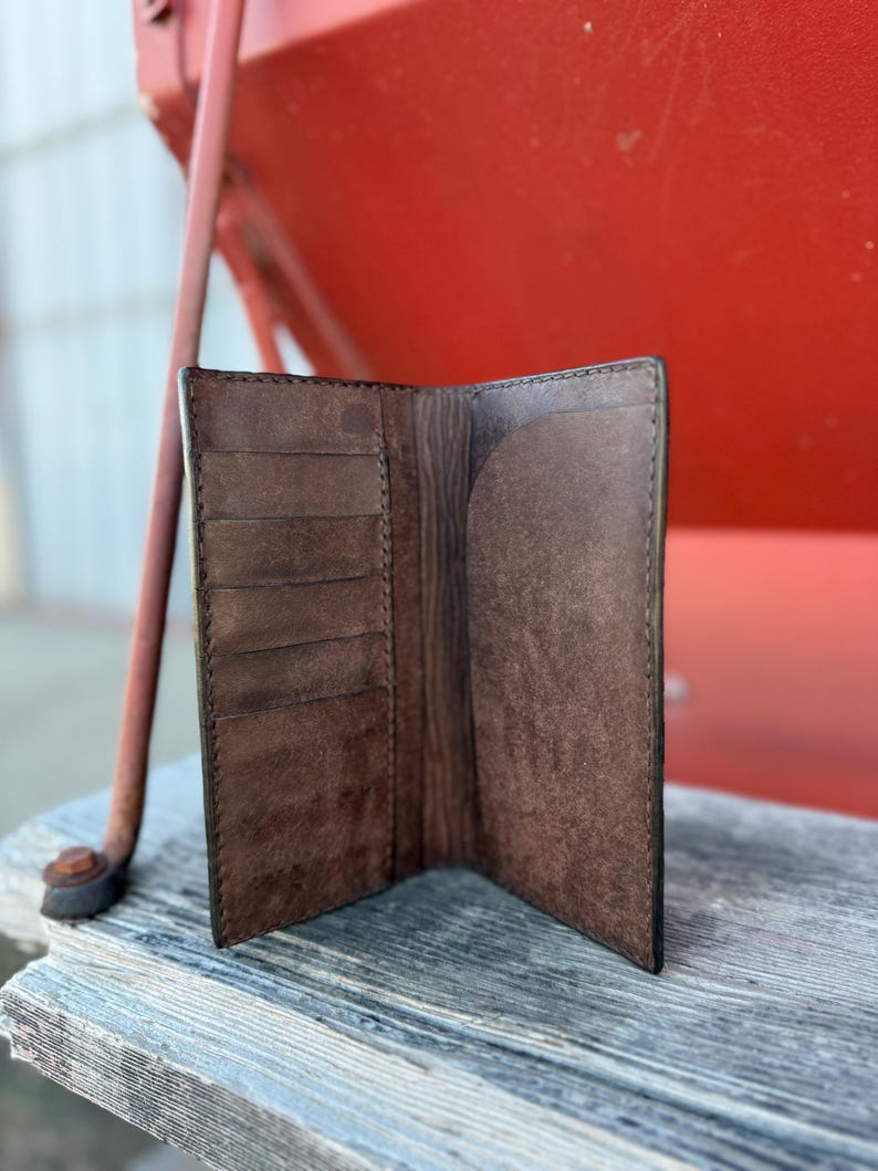 Custom Hand Tooled Leather Roper Wallet - Etsy