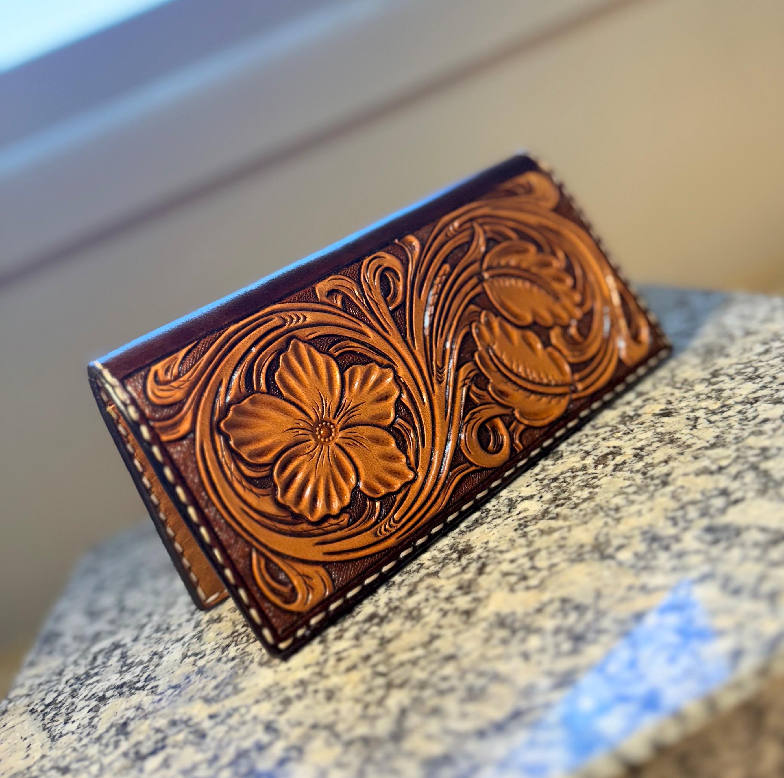 Handmade Genuine Leather Checkbook Cover - Etsy