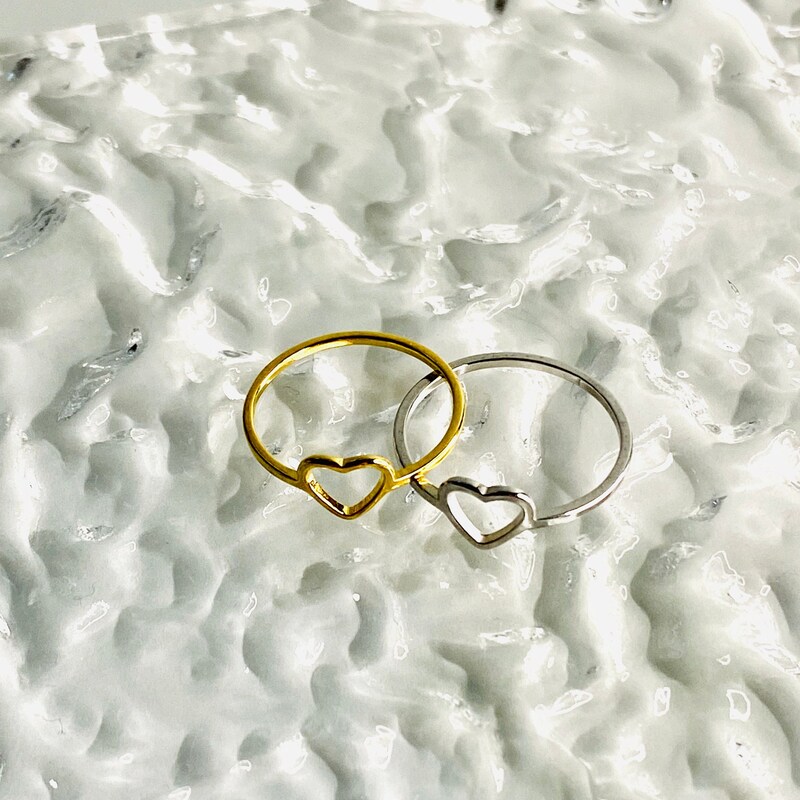 Dainty Heart Ring - Etsy