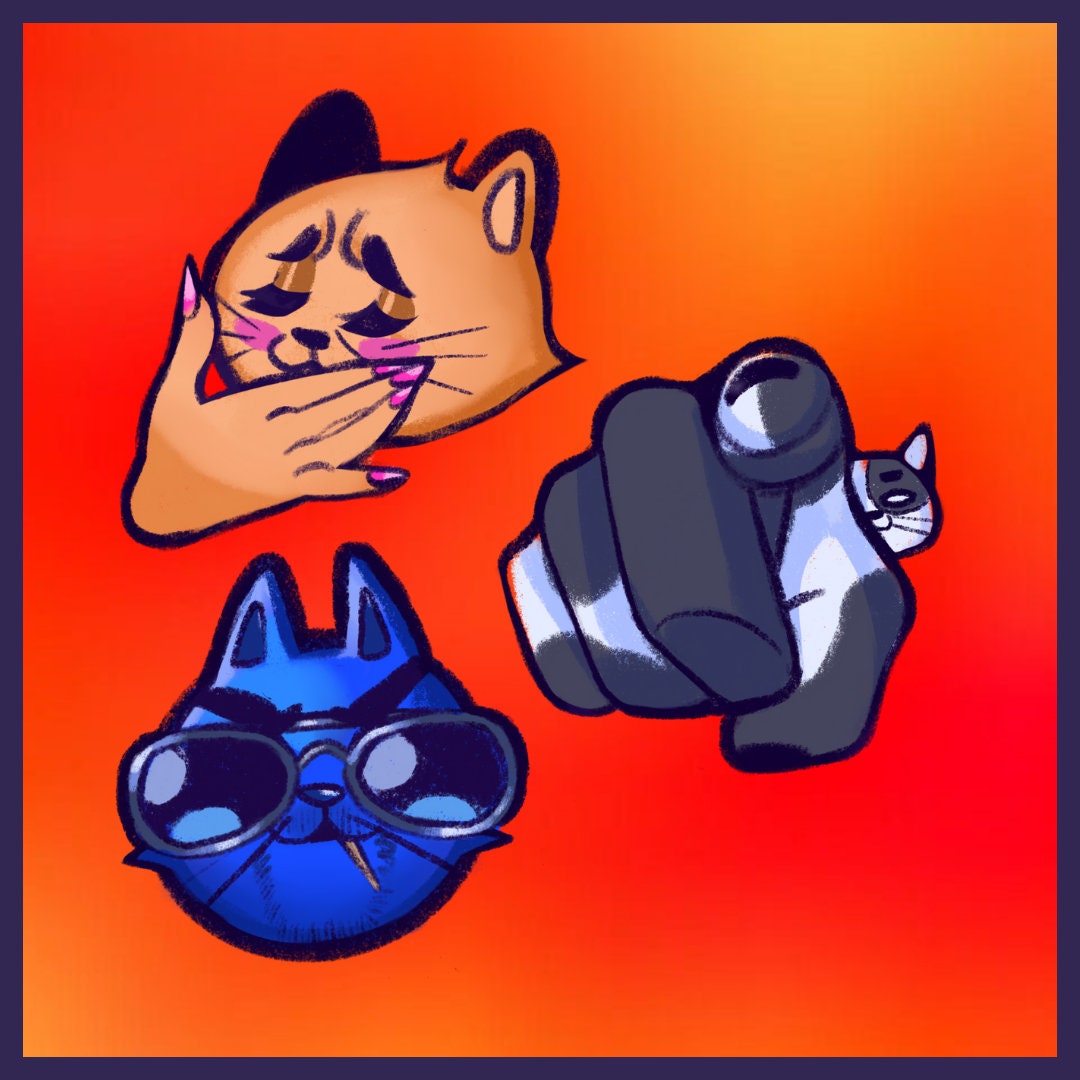Goofy Gatos Sticker Pack - Etsy