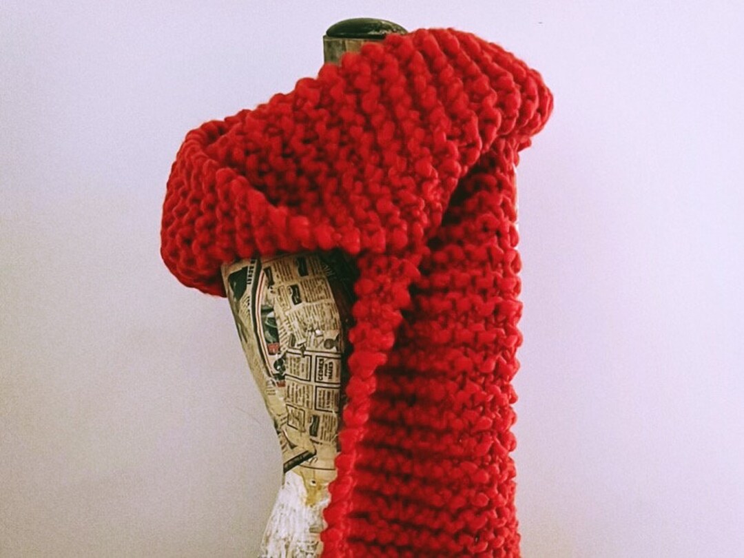 Bulky, Red, X-tra Long Scarf. - Etsy