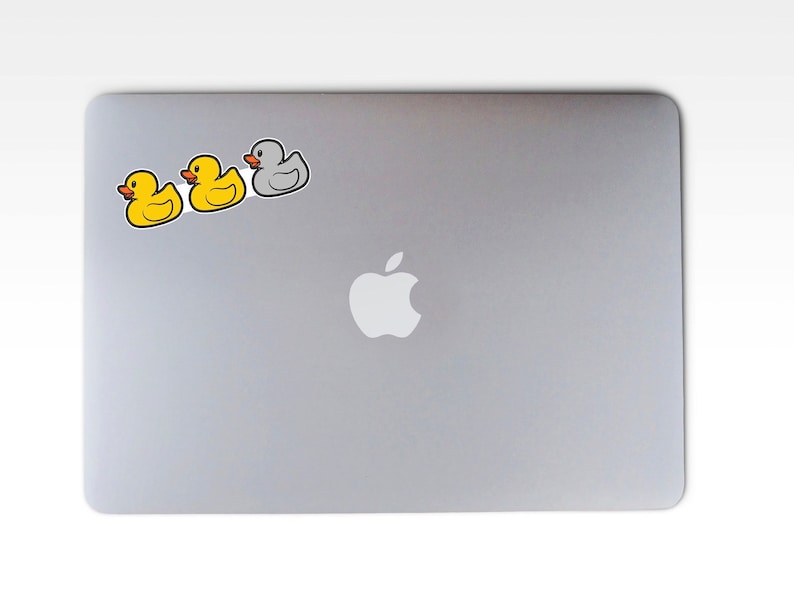 Cute Duck Duck Gray Duck Sticker Water-resistant Vinyl Decal for ...