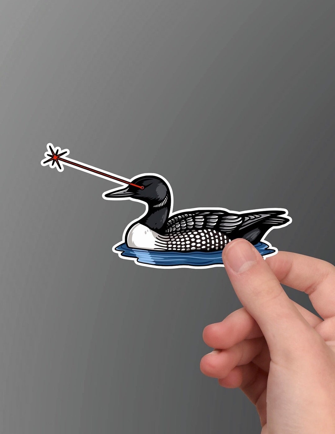 Minnesota Loon Laser Eyes Sticker: Embrace the Quirkiness - Etsy