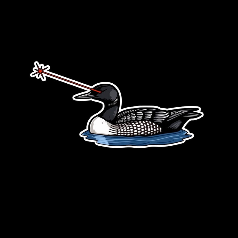 Minnesota Loon Laser Eyes Sticker: Embrace the Quirkiness - Etsy