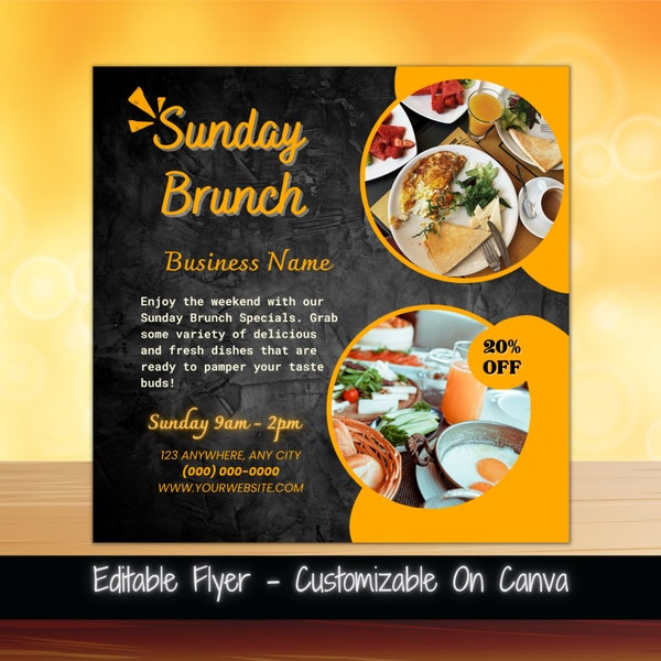 Editable Flyer Template Dinner Special Social Media Flyer Sunday Dinner ...