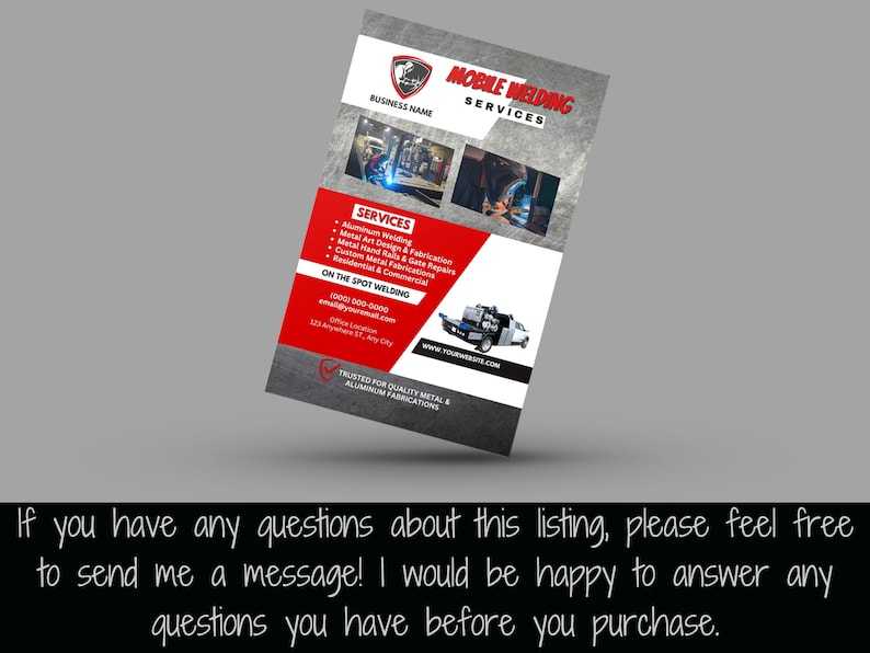 Mobile Welding Service Flyer Template (printable, Canva) - Etsy