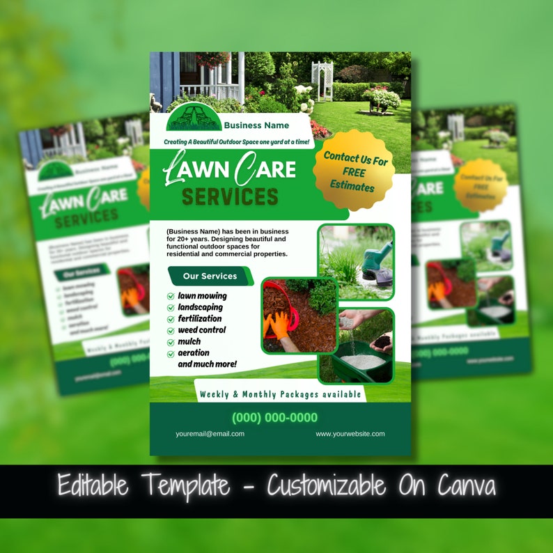 Lawn Care Service Flyer Template (printable) - Etsy