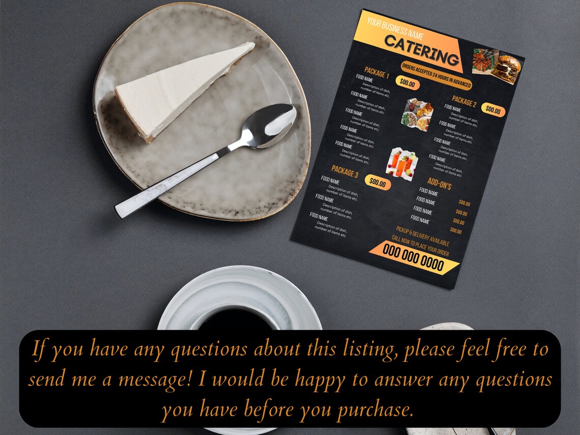 Catering Menu Template Editable Menu for Catering Printable - Etsy