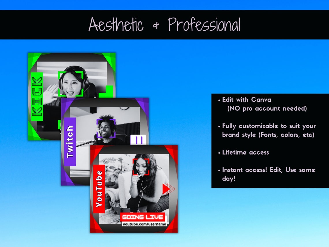 Editable Going Live Social Media Templates Kick Going Live Post Twitch ...