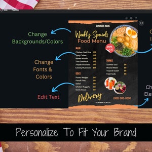 Editable Flyer Template Weekly Specials Flyer Restaurant Printable Food ...