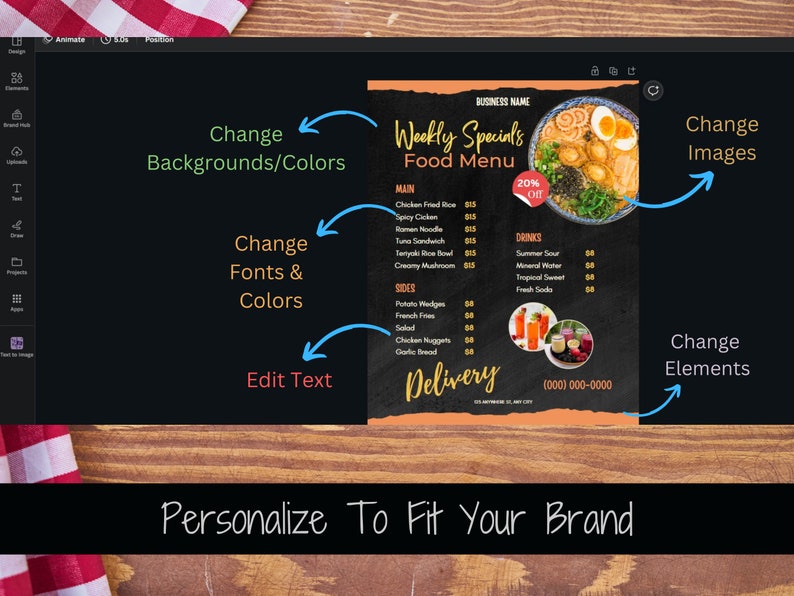 Editable Flyer Template Weekly Specials Flyer Restaurant Printable Food ...